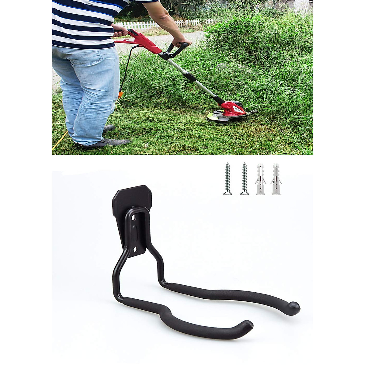 Power Tool Hanger String Trimmer Hangers, Trimmer Hanger, Trimmer Rack Holder, Weed Wacker Hanger, Weed Eater Hangers for Garage Wall, Perfect for Garage Tool Organizers and Storage, No Trimmer