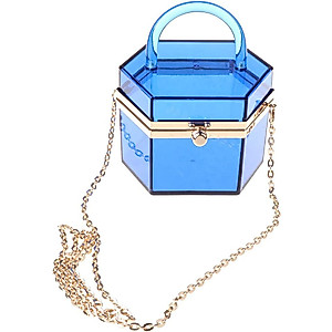 Crossbody Bag for Women,Women Shoulder Bags,Clear Purse Acrylic Box Evening Clutch Bag Handbag for Women Clear Color (Color : Coffee)