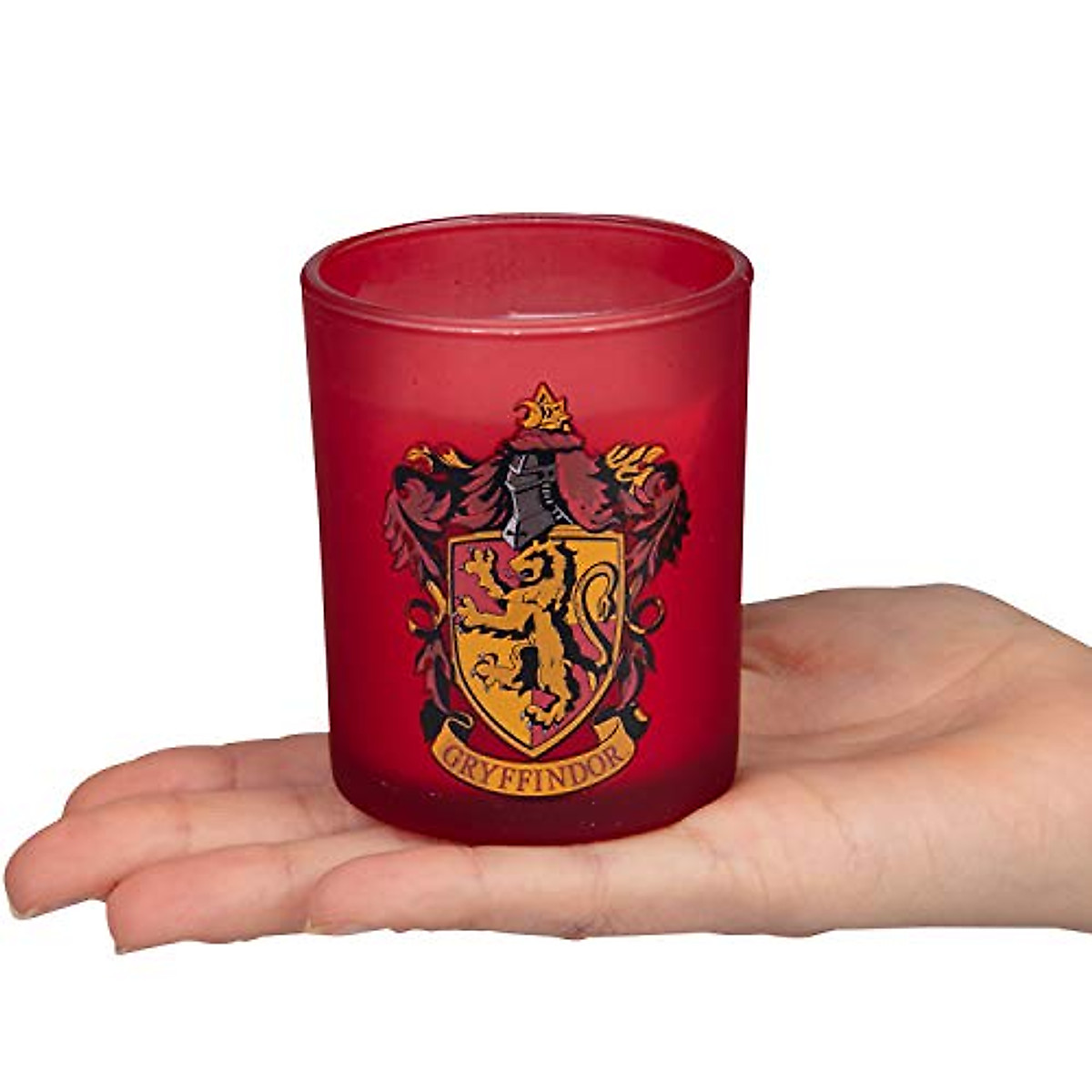 Harry Potter Hogwarts Houses Glass Votive Candles, Set of 4 - Gryffindor, Slytherin, Ravenclaw, Hufflepuff - Unscented, 3 oz - Officially Licensed - Gift for Teens and Adults