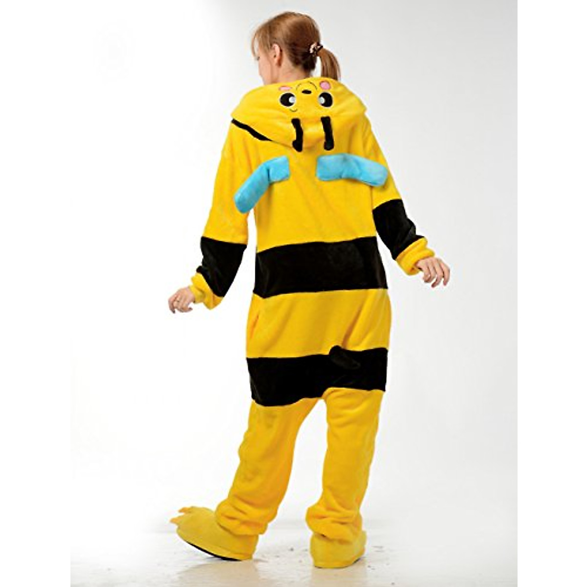 FashionFits Unisex Adult Cosplay Bee Animal Pajama Costume 1-Piece Halloween S