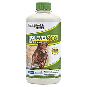 LIQUIDHEALTH 32 Oz K9 Liquid Glucosamine for Dogs Level 5000 with Glucosamine Chondroitin, Dogs MSM, Boswellia Serrata – Dog Hip and Joint Health, Dog Vitamins for Dog Joint Pain, Dog Joint Oil