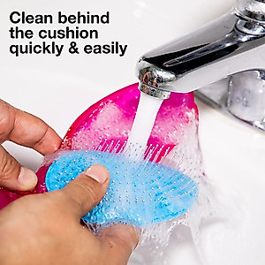 Olivia Garden OG Brush Detangler, removable cushion, scalp hugging shape massages the scalp, for wet or dry hair, for women, men and children, Fine to Medium hair, Purple