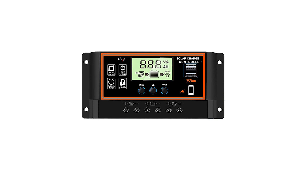 60A Solar Charge Controller - LCD Display & USB Dual Ports