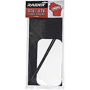 Raider FS-12000-1 ATV/UTV Wisconsin License Plate Kit with Numbers and Letters Included (7.5 in x 4 in)