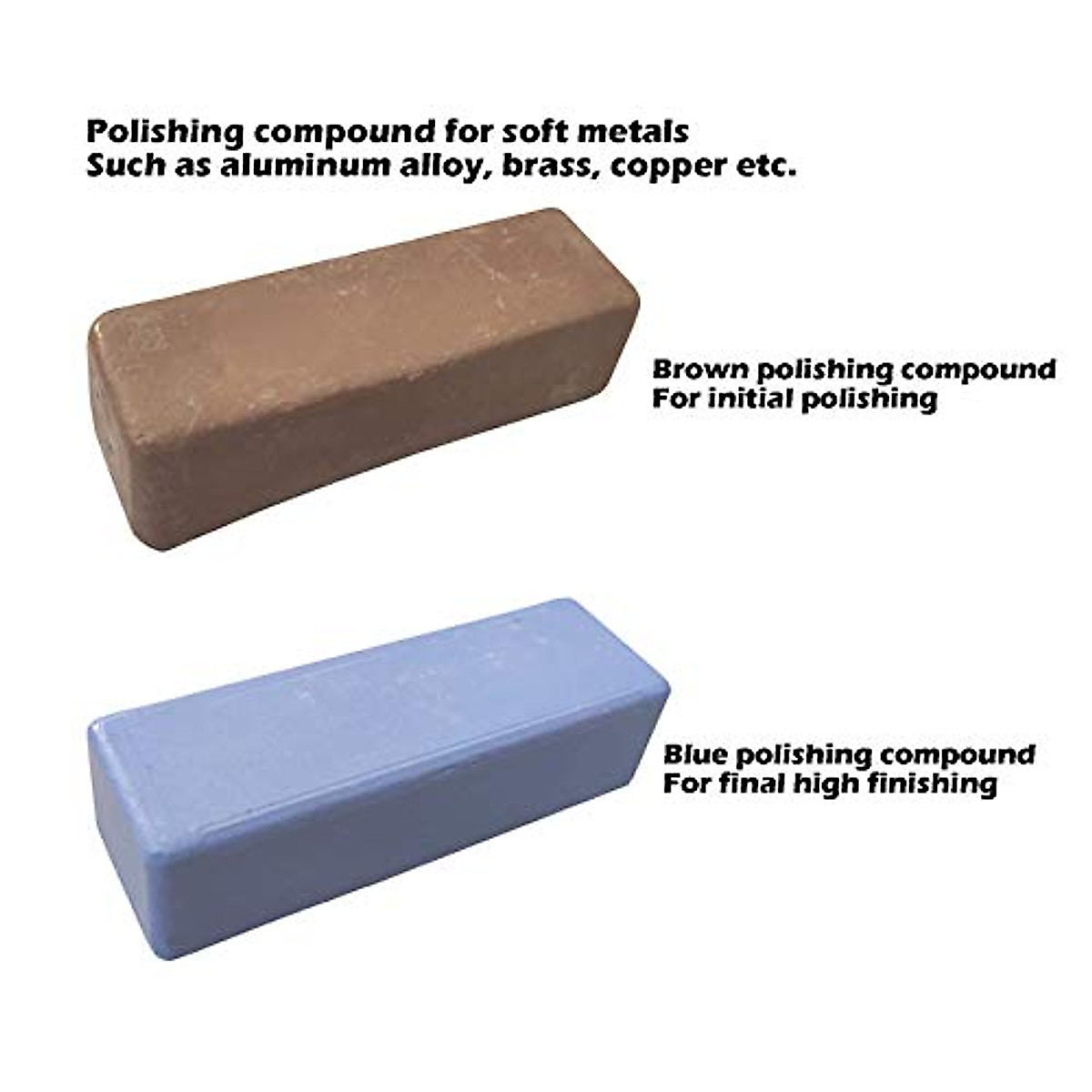 PURUI 100g Polishing Buffing Compound Kit 6PC-Kit Includes:Black Emery,General Green,White,Brown Tripoli,All Purpose Blue & Red Rouge Compounds