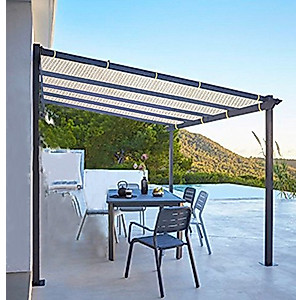 Shatex Shade Panel 10' x 12' Block 90% of Sunlight with Ready-tie up Ribbon for Pergola Gazebo Porch, Wheat