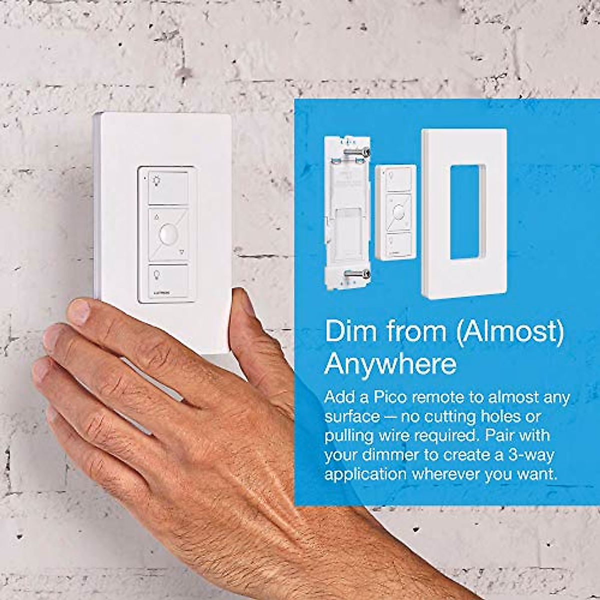 Lutron Caséta Smart Dimmer Switch for ELV+ Bulbs, 250W LED, PD-5NE-WH, White