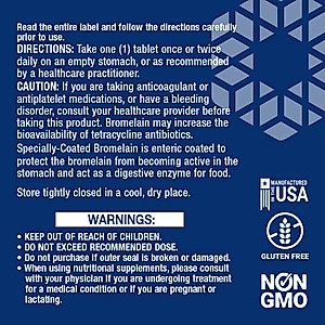 Life Extension Specially-Coated Bromelain – Bromelain Proteolytic Enzyme Extract From Pineapple Supplement For Joint Health – Gluten-Free, Non-GMO, Vegetarian – 60 Enteric-Coated Tablets