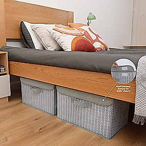 GRANNY SAYS Bundle of 2-Pack Linen Closet Storage Organizers & 2-Pack Closet Storage Bins for Bedroom