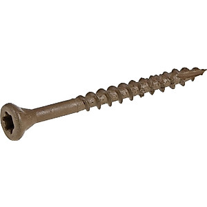 Deck Plus Wood Screws, Brown Exterior Screws, 3-1/2" x #10, 1lb