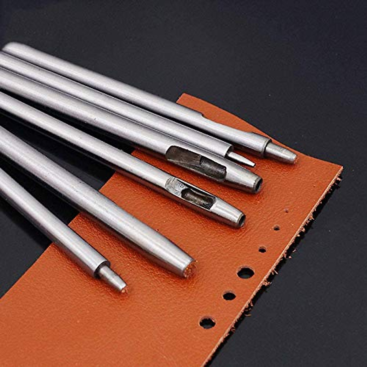 10Pcs Leather Hole Punch Cutter 0.5mm-5mm Leather Working Tools for Leather Watch Bands Belts Canvas Paper Plastics Round Hollow Hole Punch Cutter Tool