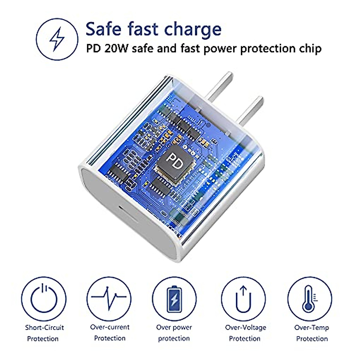 iPhone14 13 12 11 Fast Charger[ MFi Certified] 20W PD USB C Wall Charger Block with Extra Long 6TF Type C to Lightning Cable Compatible with iPhone 14/14 Pro Max/13/13Pro Max/12/11Pro