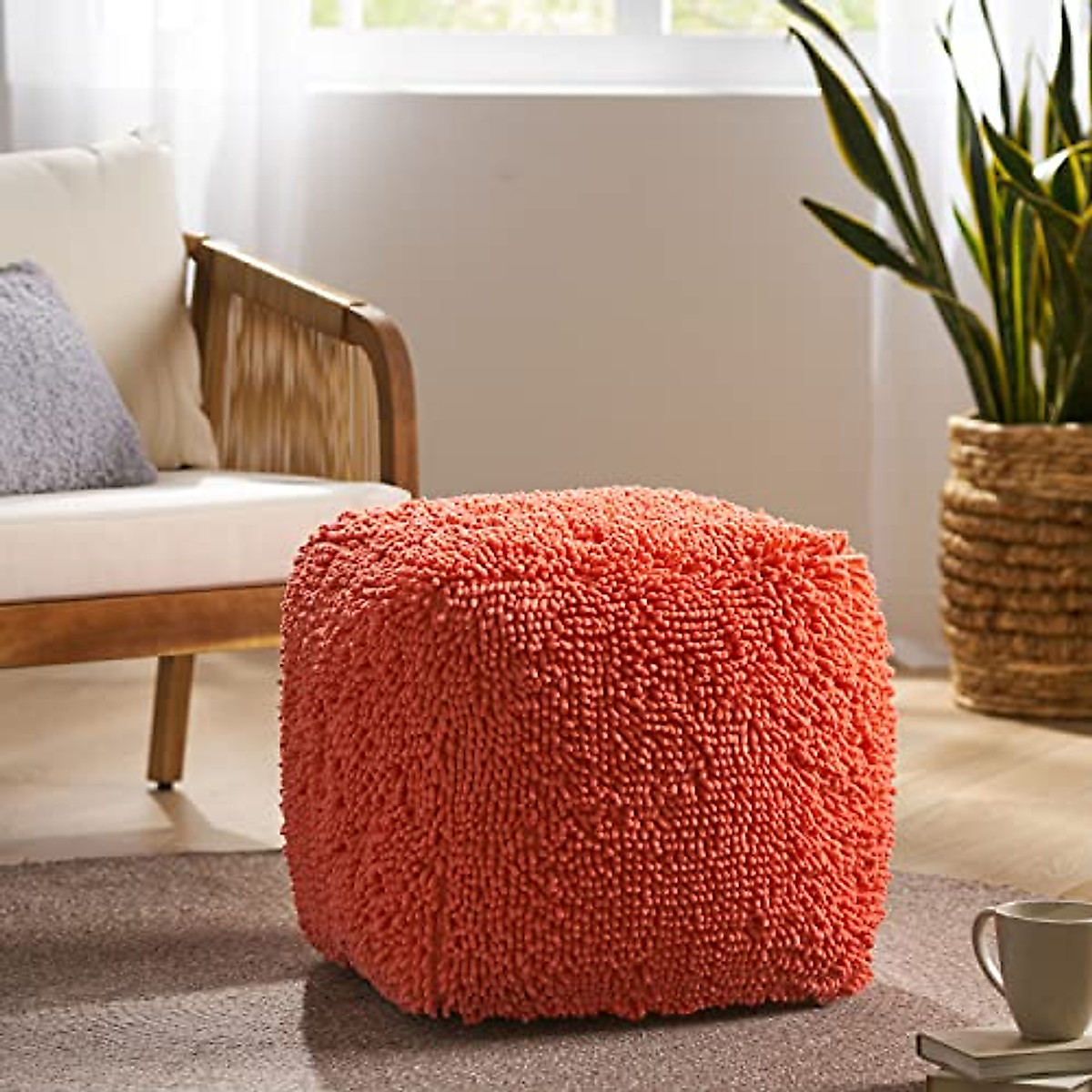 Christopher Knight Home Moloney Pouf, Coral