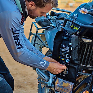 Odinsberg Motorcycle Tool Roll Bag Tools NOT Included - Small Tool Bag Wrench Roll Up Tool Bag Organizer Pouch Wrap Motorcycle Tool Kit Box For Harley Enduro Dirt Bike UTV Motorcycle Accessories Gear