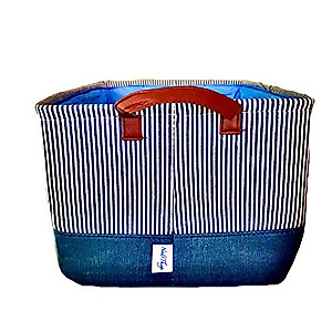 NeedThings X-Large Decorative Basket Set Fabric Storage Bin Organizer Basket with Handles for Clothes Storage (Set of 18x14x13 and 16x8.5x11.5)