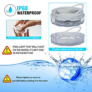 Sylawnlife Submersible Lights, LED Submersible Lights with Remote IP68 Waterproof Battery Operated Above Ground Pool Lights for Vase, Bucket, Pumpkin, Christmas