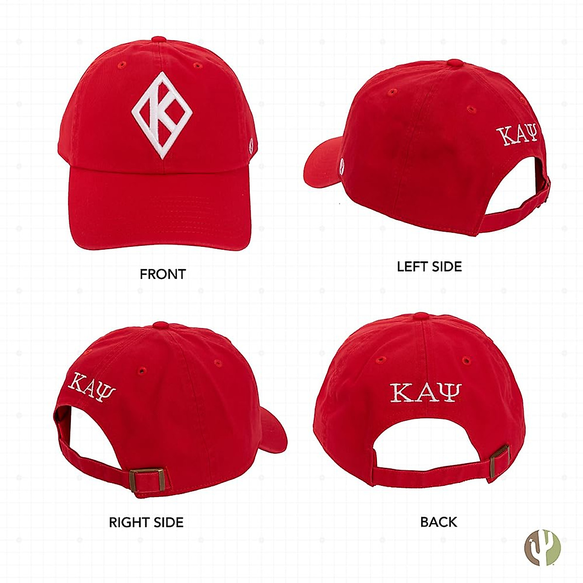 Desert Cactus Kappa Alpha Psi Baseball Hat Yo Nupe Brimmed Embroirderd Cap Adjustable Cloth Strap Adult (Style 3) Red