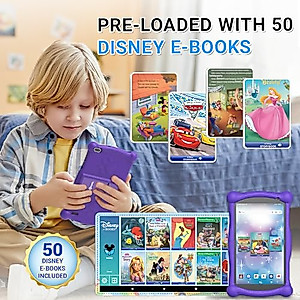 Contixo 7 inch Kids Learning Tablet, Bluetooth Kids Wireless Headphone and Tablet Bag Bundle with Teacher Approved apps and Parent Control - Purple Set