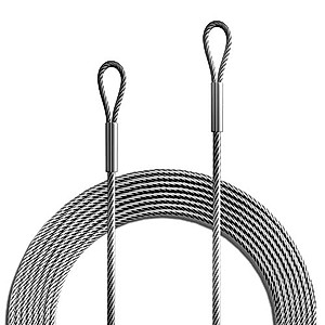 Amgo 48 Feet (12ft x 4) PVC Coated Stainless Steel Metal Wire Cable Ropes Hardware Kits for Square and Rectangle Sun Shade Sail Canopy  - Commercial Standard Heavy Duty - for 10 Inch Set