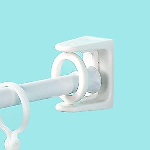 Resdenio Adhesive Shower Curtain Rod Holder, 2 Pack Curtain Rod Bracket No Drilling, Rotatable Shower Rod Tension Retainer for Bathroom Bedroom (Shower Curtain Rod Not Included)