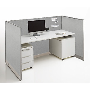 GOF Single Office Partition, Large Fabric Room Divider Panel, Custom Built Workstation 24" W x 72" H