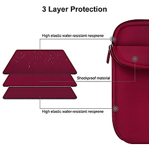 AULEEP 11-12 Inch Laptop Sleeves, Neoprene Notebook Computer Pocket Tablet Carrying Sleeve/Water-Resistant Compatible Laptop Sleeve for Acer/Asus/Dell/Lenovo/HP, Wine Red