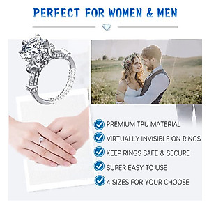 Ring Size Adjuster for Loose Rings - Invisible Spiral Transparent Silicone Ring Guard Clip Jewelry Tightener Resizer Set for Making Jewelry Fitter, Sizer, Guard, Spacer （8 Pack, 4 Sizes ）