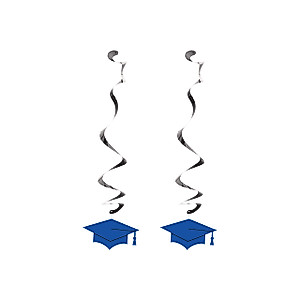 Creative Converting Blue Graduation Dizzy Danglers, Assorted sizes