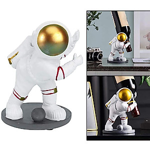 Taotenish Astronaut Design Wine Rack Wine Bottle Holder Statue Resin Wine Bottle Holder Sculpture Rack for House Office Coffee Shop Bar Restaurant Party Decor - Style A