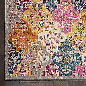 Nourison Passion Bohemian Multicolor 5'3" x 7'3" Area -Rug, Easy -Cleaning, Non Shedding, Bed Room, Living Room, Dining Room, Kitchen (5x7)