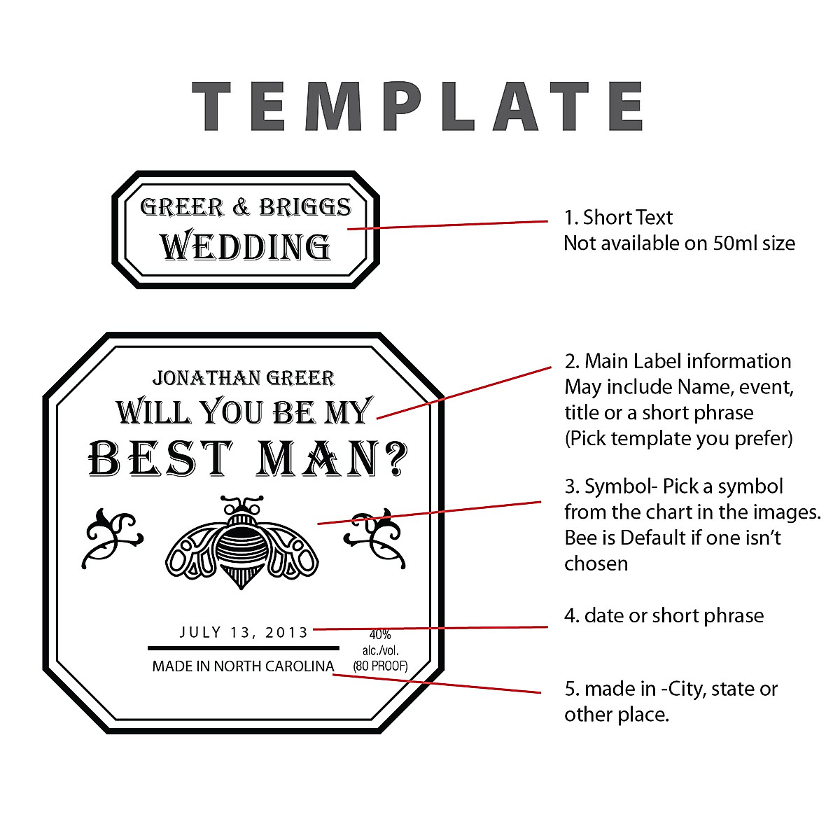 Personalized Label to fit Patron Tequila Bottles (No Proof)