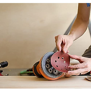 Gator 5" Random Orbit Hook & Loop Red Resin Aluminum Oxide Sanding Discs, 8-Hole, 80 Grit, 50 Pack