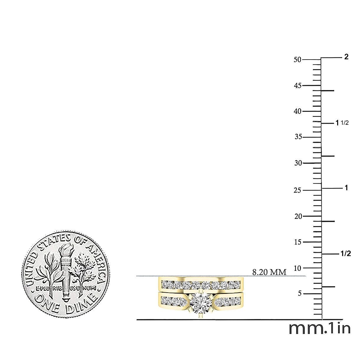 Dazzlingrock Collection 1.00 Carat (Cttw) 18K Round Diamond Women Engagement Ring Set 1 CT, Yellow Gold, Size 7