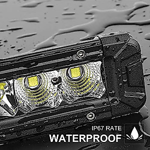 Rigidhore Led Light bar Kits 2Pcs 6inch & 42inch Single Row Flood & Spot Beam Combo 6,000K Color Temperature Off Road Light Driving Light for SUV ATV Truck Roof Bumper Pickup