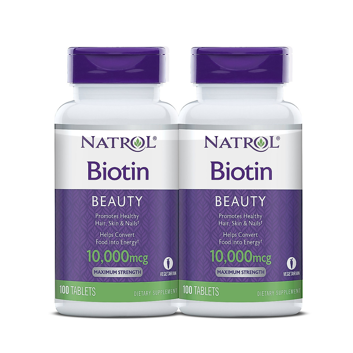 Natrol Biotin Beauty Tablets Promotes Healthy Hair Skin and Nails Helps Support Energy Metabolism Helps Convert Food Into Energy Maximum Strength 10000mcg, Multi, 200 Count