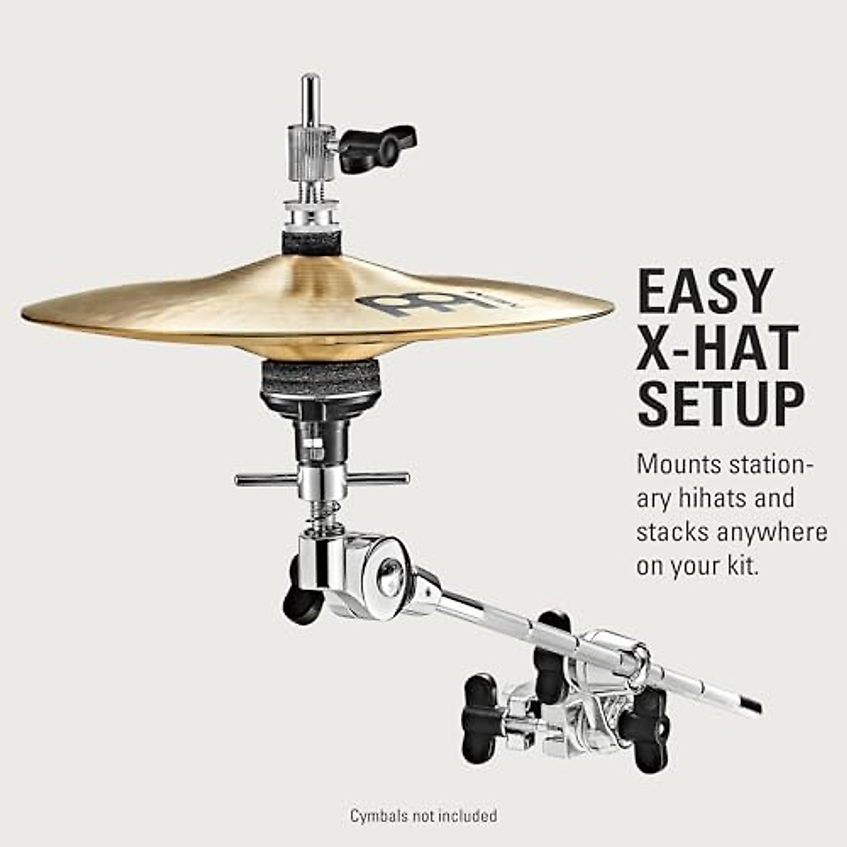 Meinl Cymbals X-Hat Cymbal Stand Arm for Auxiliary Hihats or Stacks with Clutch and Adjustable Tension, Chrome Plated Steel, 2-Year Warranty (MXH)