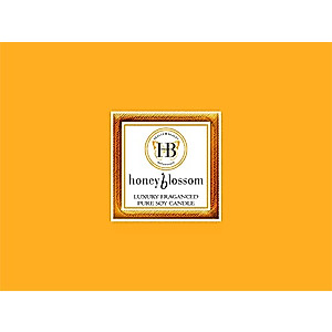 HB HEALTH BEAUTY BOTANICALS Blossom Candle. Honey Citrus Vanilla High Fragrance Soy Candle in Honey Wax 7.5 Oz Gold Glass