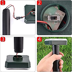 Lubatis Solar Mole Repellent Ultrasonic Gopher Repellent Mole Trap Sonic Chaser Vole Repeller Stakes Drive Away Groundhog,Snake and Other Burrowing Rodents from Lawns Garden & Yard