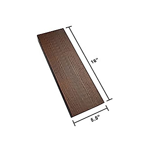 Mark One Home Goods Rustic Farmhouse 3 Tier Justified Floating Wood Shelf - Floating Wall Shelves (Set of 3), Hardware and Fasteners Included (Dark Walnut, 16")