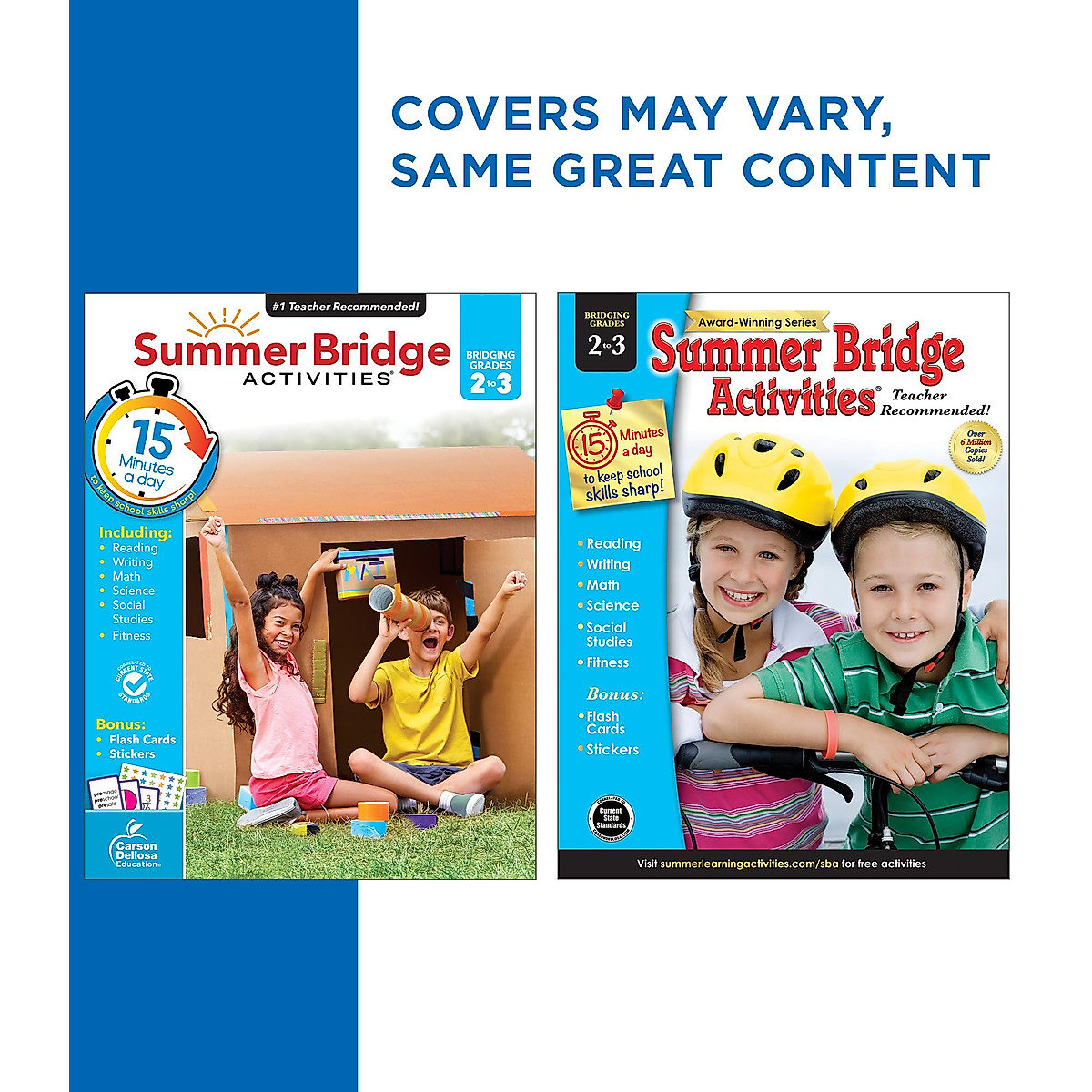 Summer Bridge Activities 2nd to 3rd Grade Workbook, Math, Reading Comprehension, Writing, Science, Social Studies, Fitness Summer Learning Activities, 3rd Grade Workbooks All Subjects With Flash Cards