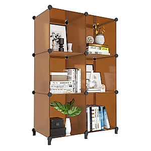 6-Cube Storage Organizer, Closet Organizer Storage Shelf Bookcase Bookshelf with Metal Hammer, Storage Cubes Organizer Cabinet for Kids, Closet, Bedroom, Bathroom, (11.8x11.8x11.8 inch)