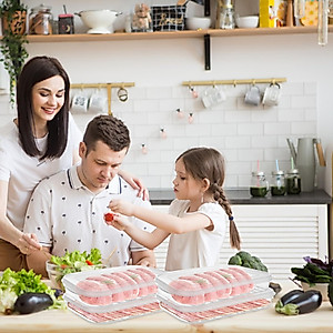 SHUESS 6 Pack Bacon Keeper for Refrigerator, Plastic Deli Meat Saver with Lids Airtight, Cold Cuts Storage Containers for Fridge, Food Shallow Low Christmas Cookie Holder