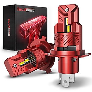 Torchbeam 2024 Newest H4 Bulbs, 20000LM Super Bright and 6000K Cool White Fog Bulbs, 50000HRS Lifespan Plug and Play, Non-Polarity, Pack of 2