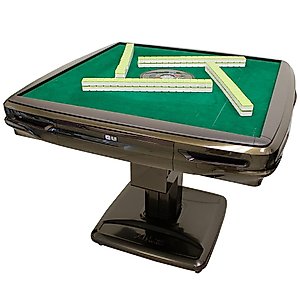 TRYHO Tornado Automatic Mahjong Table Gray Ultra-Thin Pedestal Folding Style with Tiles 宣和 超薄电动麻将桌 Electric Mah Jongg More Rounds No More Shuffling (44mm, Numbered Tiles)