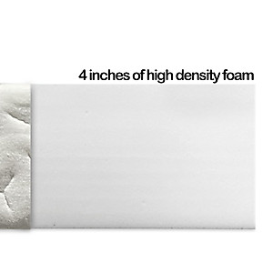 Foamma 4” x 48” x 75” Truck, Camper, RV High-Density Bunk Foam Mattress, Organic Cotton Cover, Made in USA, Comfortable, Travel Trailer, CertiPUR-US Certified