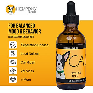 Hemp Dog Health - Calm - Hemp Oil for Dogs - for Dog Nervousness Relief - Balanced Mood & Behavior Dog Hemp Oil - Separation & Everyday Stress Relief - 100% Natural Dog Calming Drops