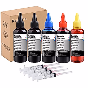 Ink Refill Kit 1005 ml for HP 950 951 932 933 60 61 952 902 901 62 63 21 22 920 940 934 564 711 970 971 94 95 96 Inkjet Printer Cartridges for Refillable Ink Cartridges with 4 Free Syringes