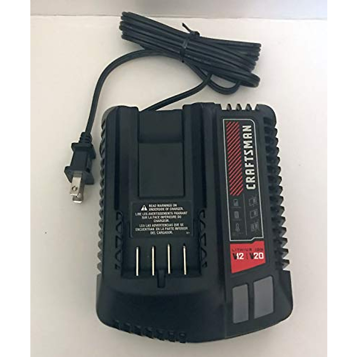 CRAFTSMAN V20 Battery Charger, LED Charging Indicator, Compatible with all CRAFTSMAN V20 Power Tool and Outdoor Tool Batteries (CMCB104)