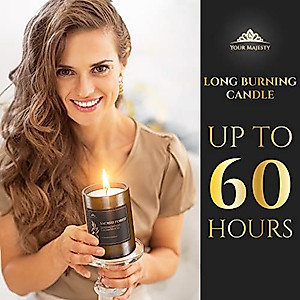 Sacred Forest Cedar & Sandalwood Candle [60H Burning Time] Natural Soy Candle Scented Infused with Essential Oils, Smokeless Aromatherapy Candle 8.81 Oz, Gift Packaging Included