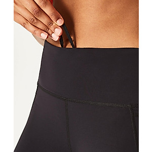 Sweaty Betty Womens Bum Sculpting Power Cropped Workout Leggings with Side and Back Pocket Size S Black